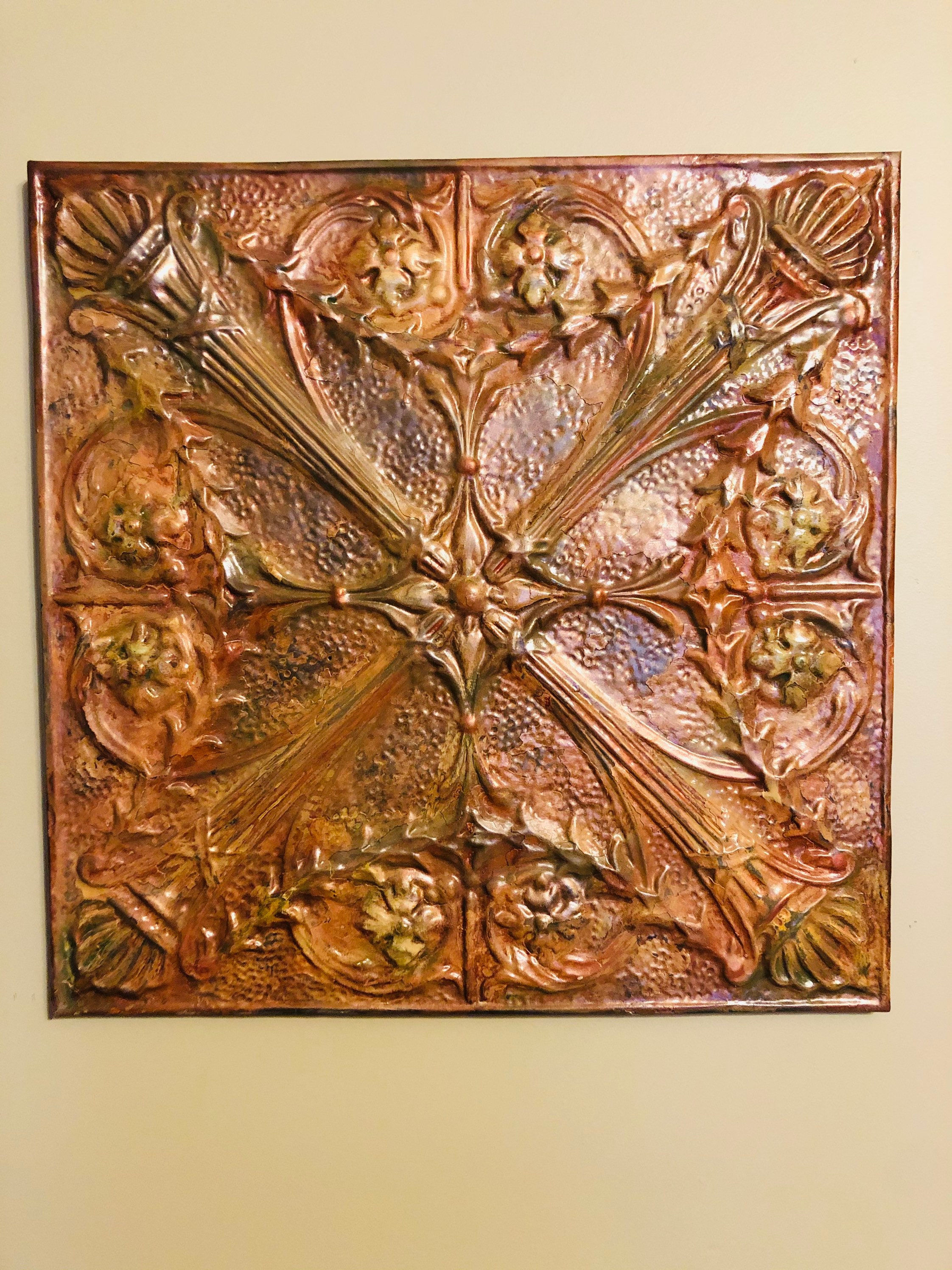 Antique Canadian Ceiling Tiles 1908 - 1915 - Approx. 23.5 X 23.5" - Etsy