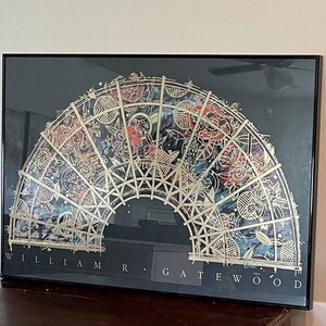 Stunning William Gatewood "lotus Fan" Framed 36" X 24" - Etsy
