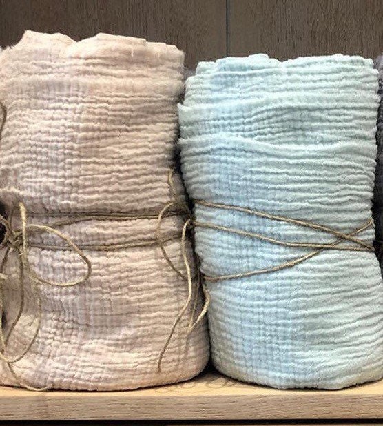 Muslin Sheet, 135/200 Cm, 100% Cotton Double Layer Muslin Gauze, Throw ...