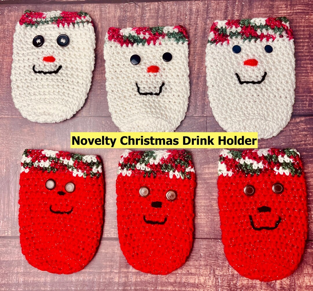 Crochet Drinks Holder, Novelty Xmas Gift, Crochet Xmas Gift. Funny ...