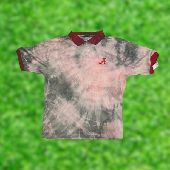 Alabama Crimson Tide Vintage Tie Dye Polo The Bear | Etsy