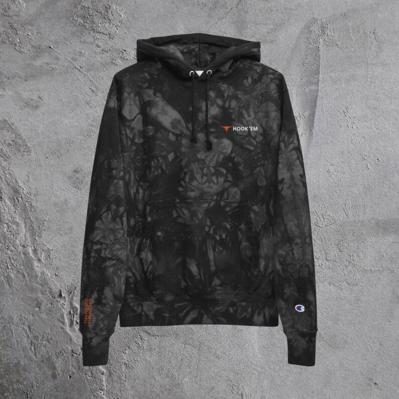 Texas Longhorns-inspired hook 'em Embroidered Tie Dye Hoodie, UT ...