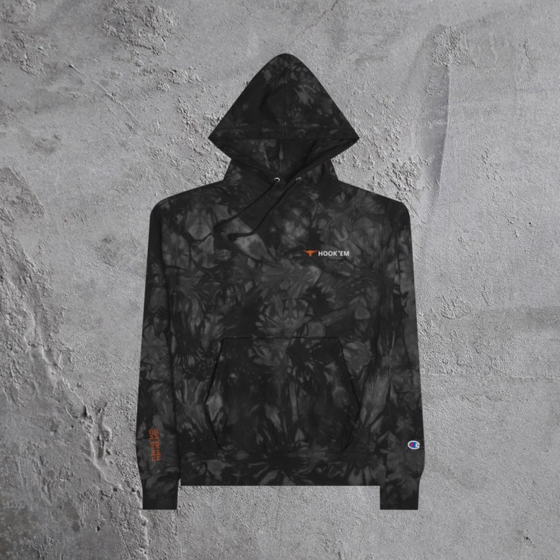 Texas Longhorns-inspired hook 'em Embroidered Tie Dye Hoodie, UT ...