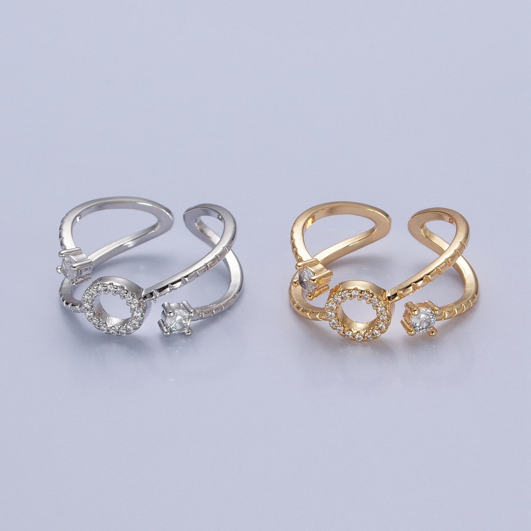 Orbital Design Stack Ring With Micro Pave CZ Cubic Zirconia - Etsy