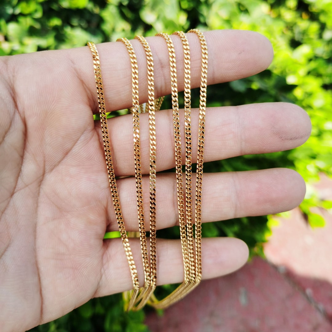 24K Gold Filled Miami Cuban Curb Chain Necklace for Jewelry Making ...