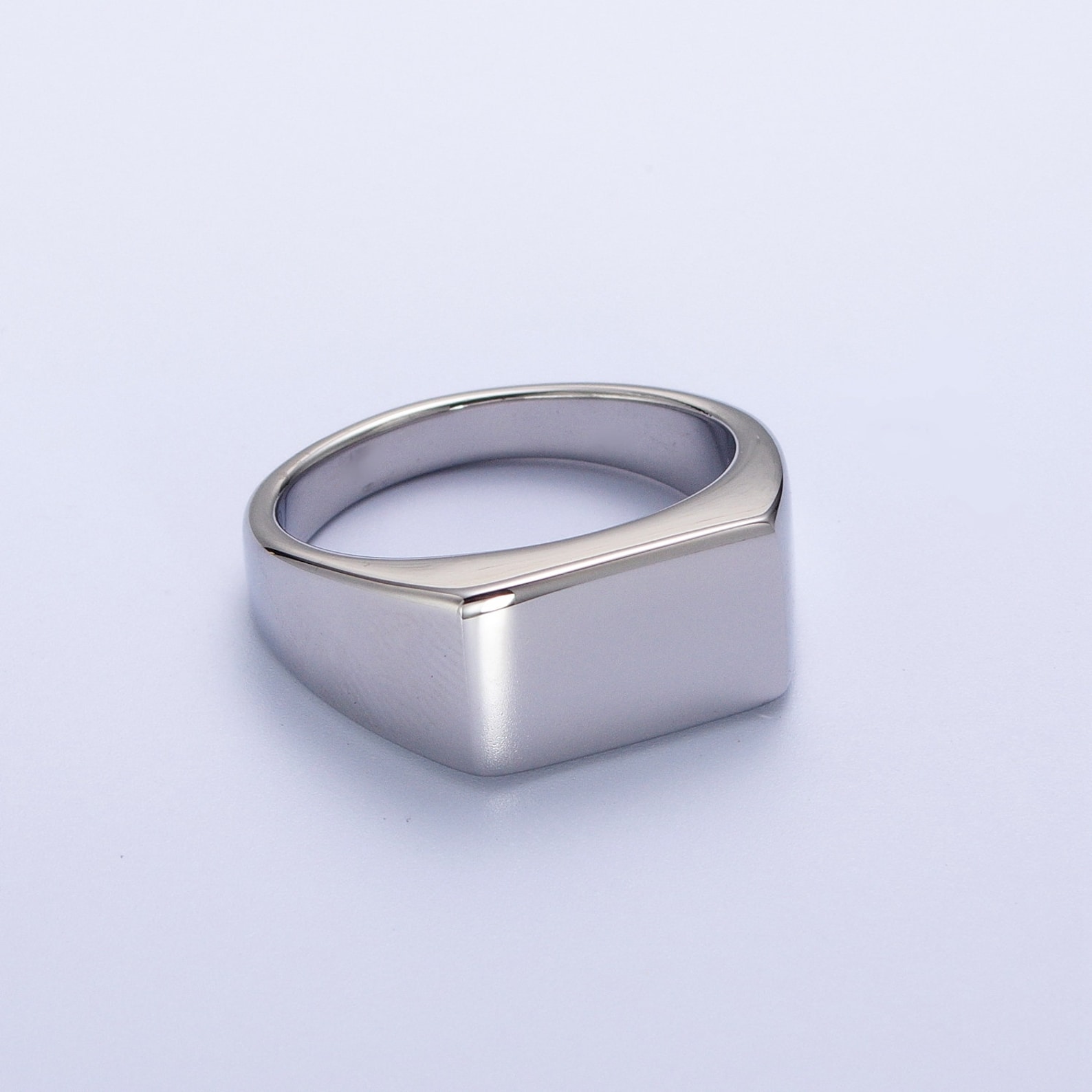 Flat Rectangular Blank Signet Ring Gold or Silver Stainless - Etsy