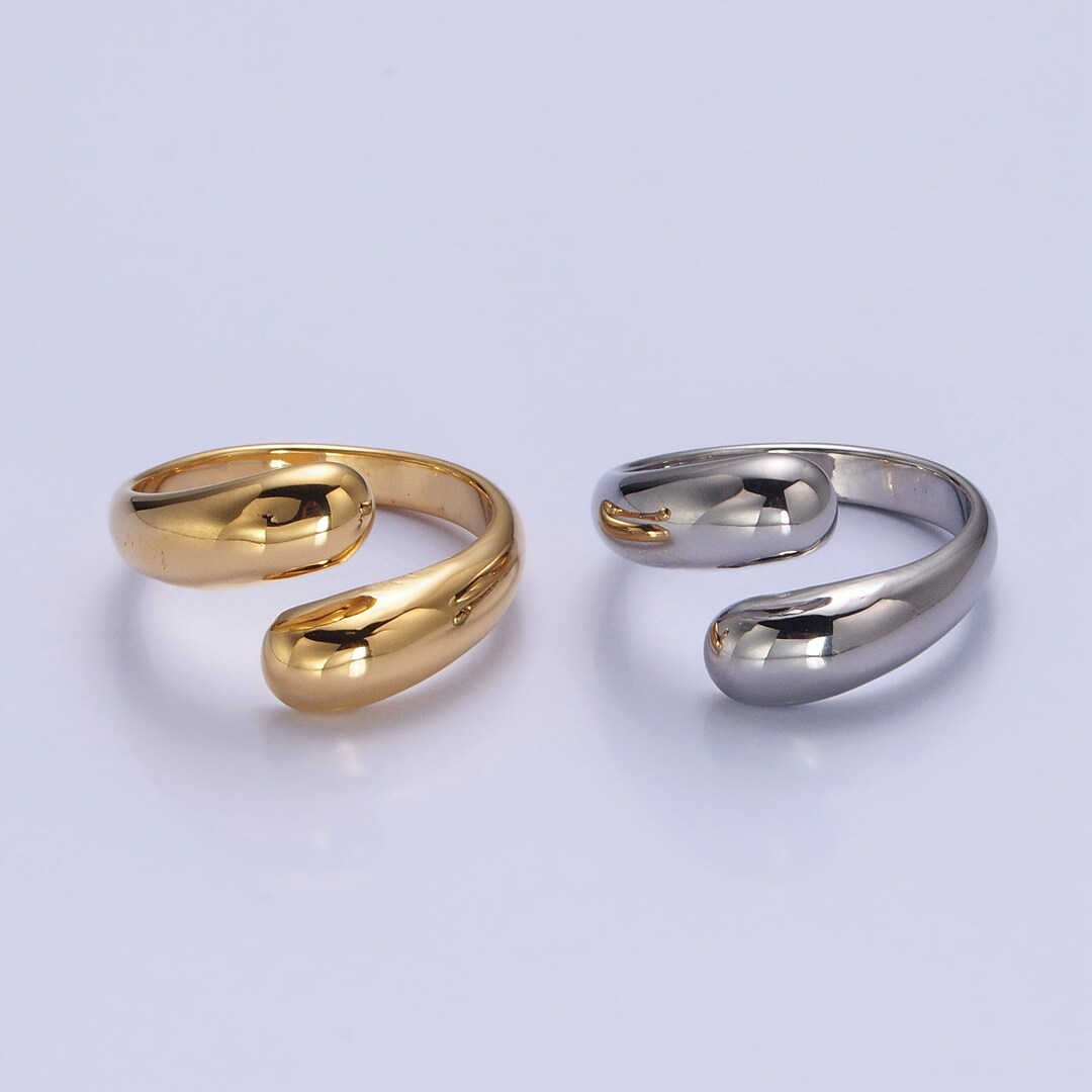 Thick Wraparound Overlap Claw Ring, Minimalistic 24K Gold or Silver ...