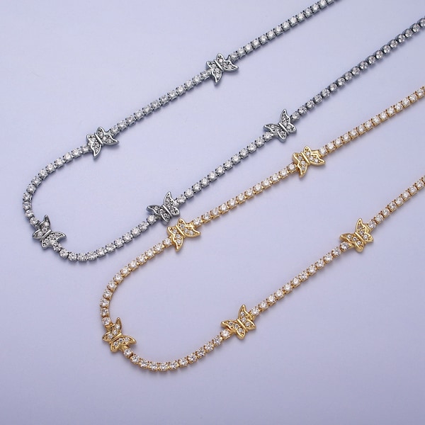 Butterfly Tennis Necklace - Etsy