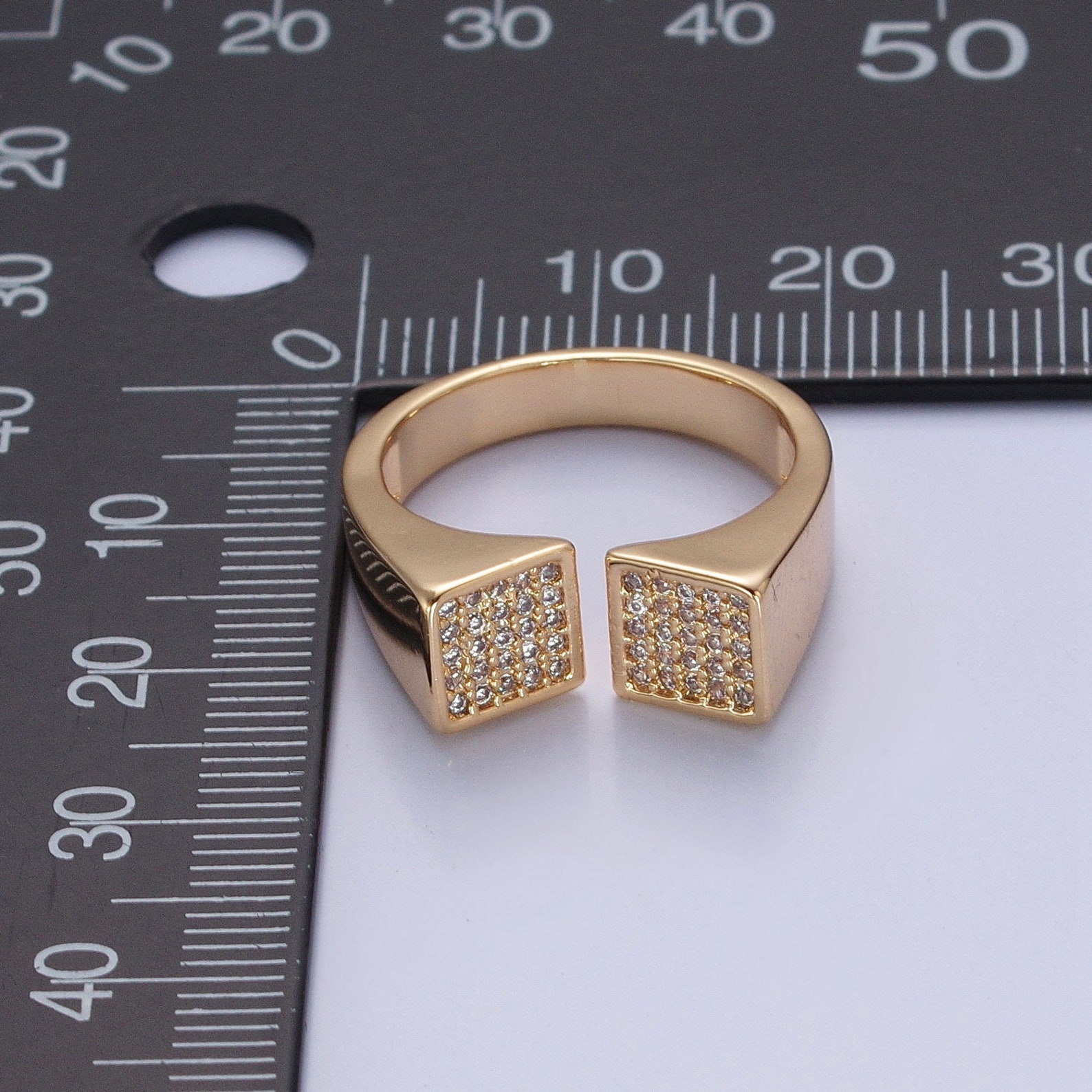 Modern Square Prism Design Stack Ring Gold or Silver With - Etsy