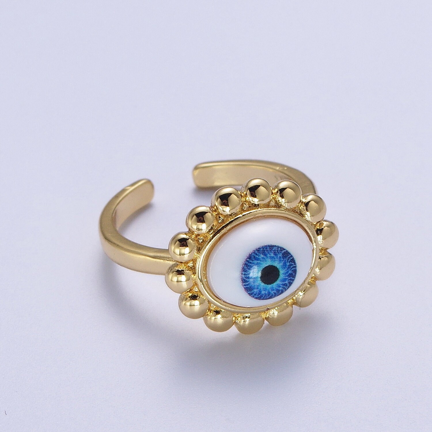 Creepy Realistic 3D Eyeball Design Stack Ring Blue and White - Etsy