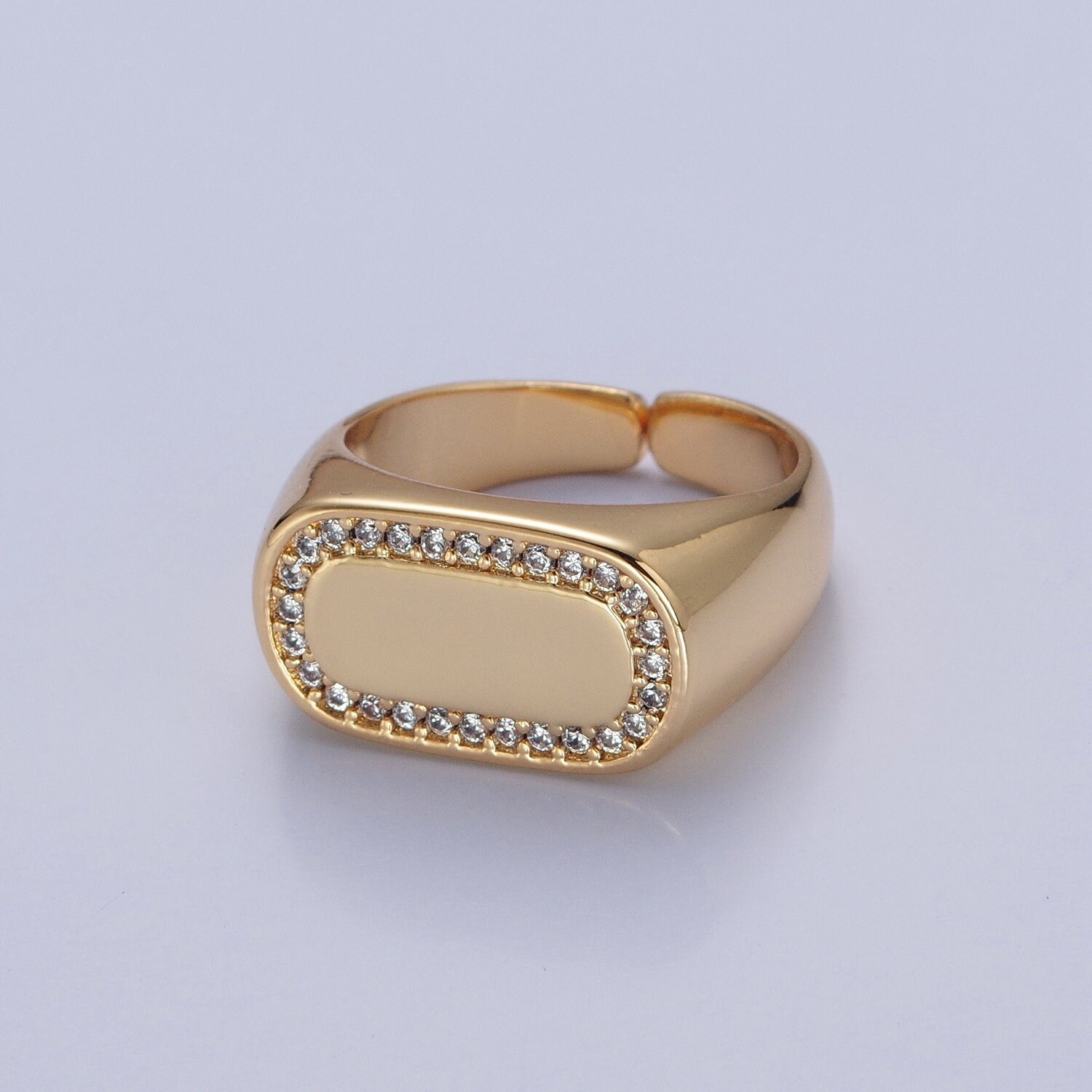 Flat Amulet Coin Design Stack Ring Gold or Silver With - Etsy