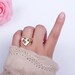 Heart Signet Ring With Set CZ Cubic Zirconia, Baguette Cut Pink ...