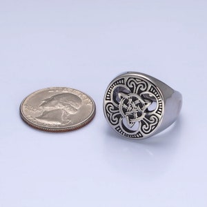 Celtic Knot Design Signet Ring, Gold or Silver 3D Stainless Steel ...