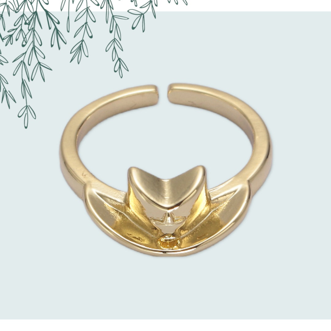Cowboy Hat Design Stack Ring, Dainty Open Adjustable 18K Gold Filled ...