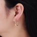 Gold Rounded Rectangular Design Hoop Earrings, Minimalistic 14K Gold ...