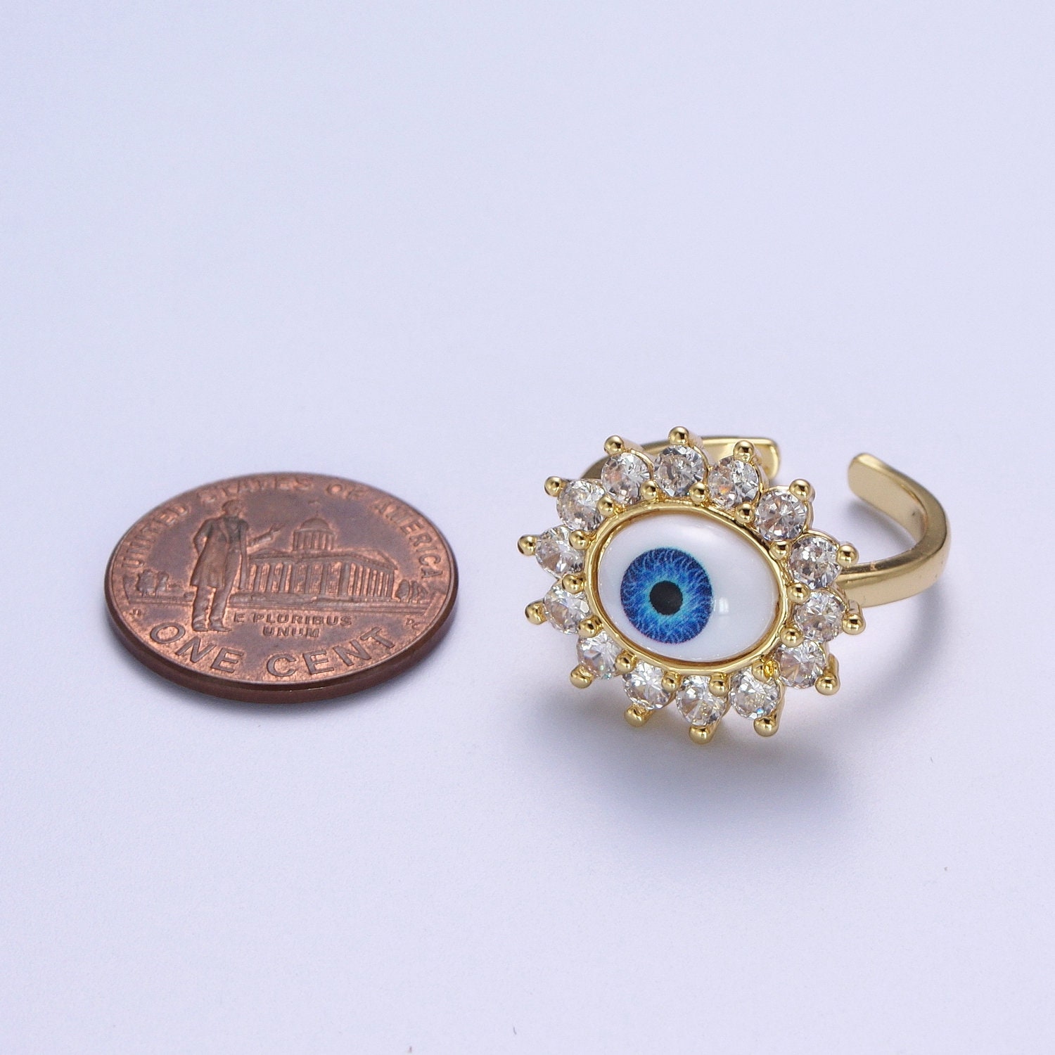 Creepy Realistic 3D Eyeball Design Stack Ring Blue and White - Etsy