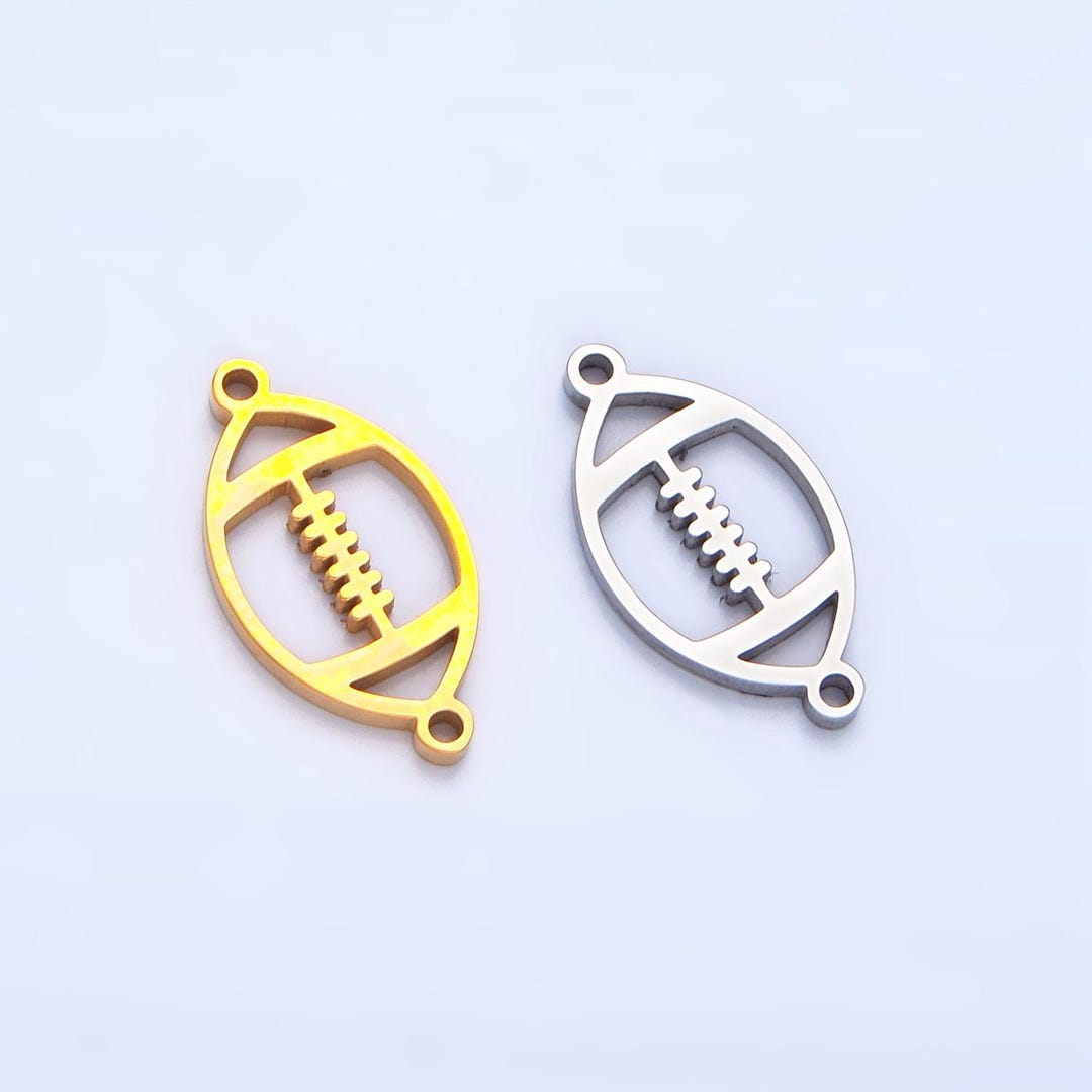 American Football Connector Gold or Silver Tone Stainless Steel ...