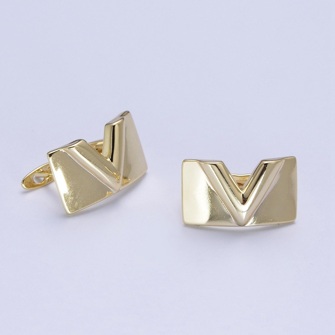 Arrow Design English Lock Hoop Earrings, Minimalistic Gold Filled ...