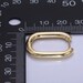 Gold Rounded Rectangular Design Hoop Earrings, Minimalistic 14K Gold ...