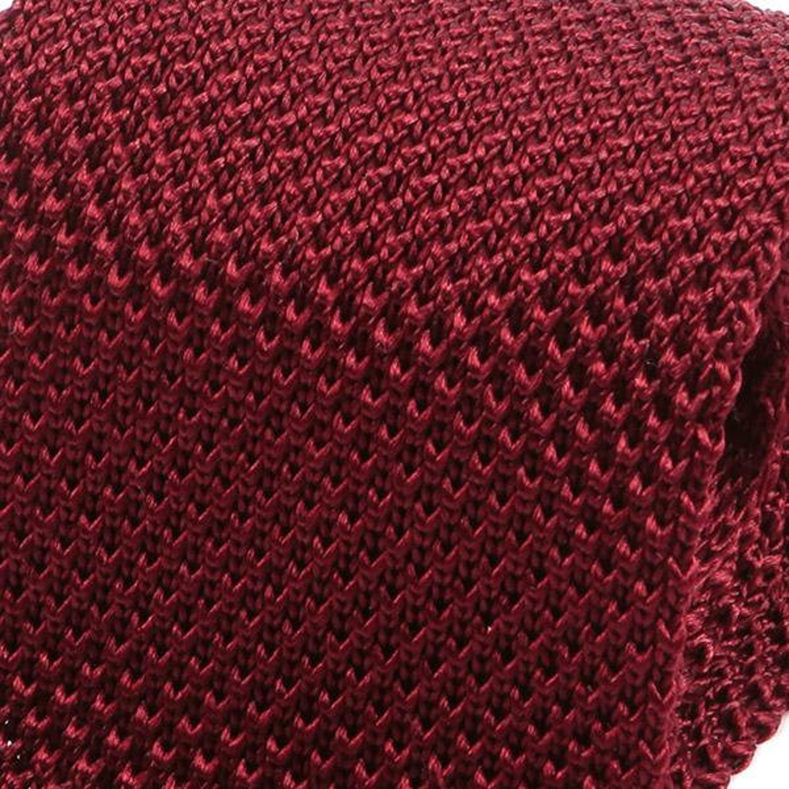 Silk Knit Tie Burgundy Red Pointed Silk Knitted Tie, Silk Tie Man - Etsy UK