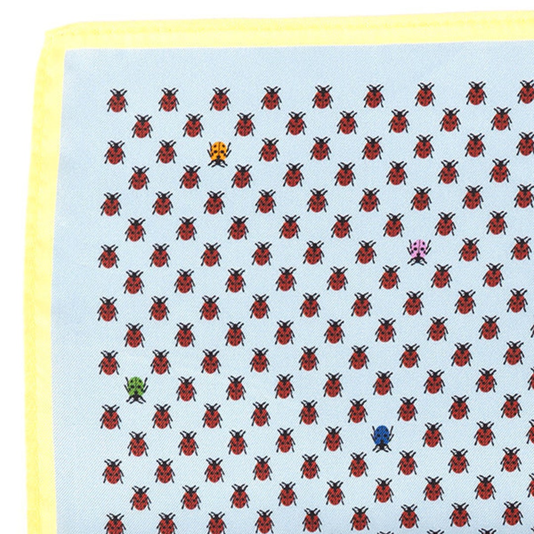 Light Blue Ladybug Silk Pocket Square 32cm - Etsy