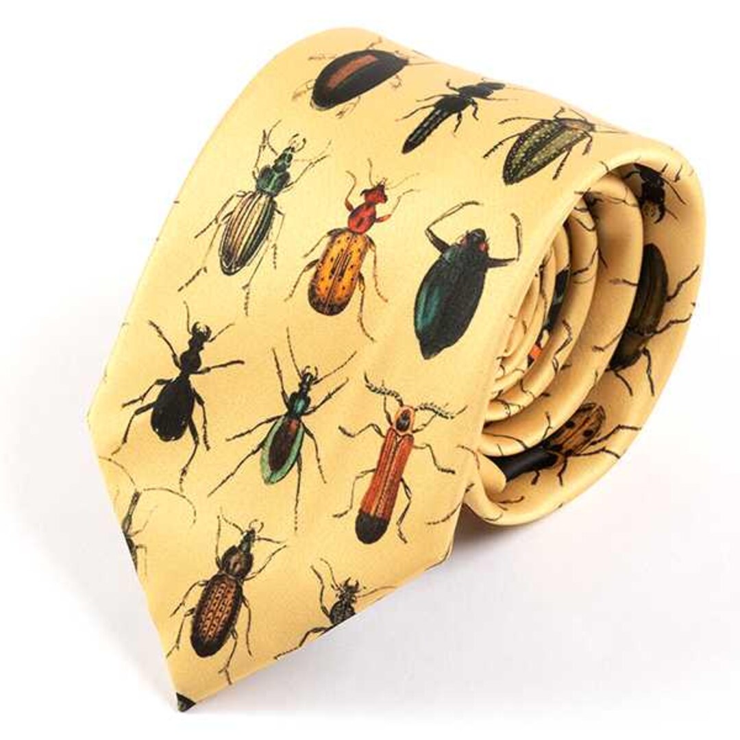 Dark Cream Insect Motif Tie 8cm - Etsy