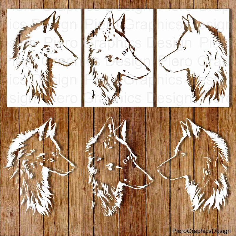 Wolf Stencil - Etsy