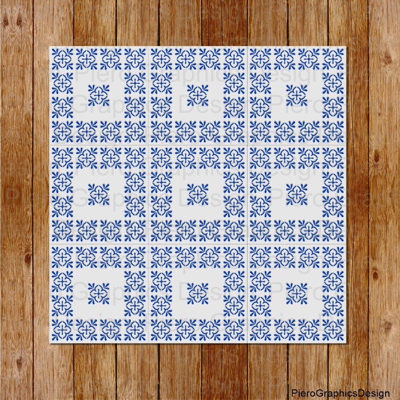 Tiles and Border Stencil (set 1) SVG Files for Silhouette and Cricut ...
