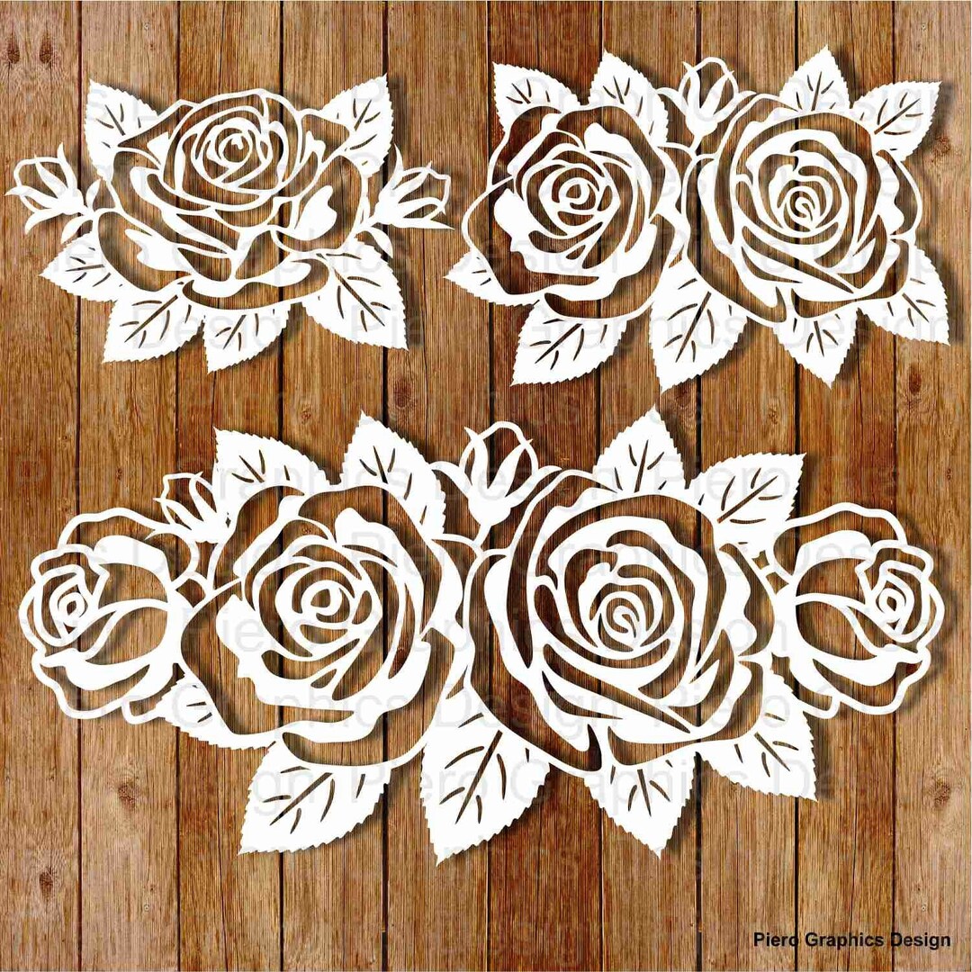 Roses. Decorative Roses SVG Files for Silhouette Cameo and Cricut. - Etsy