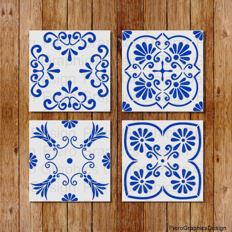 Spanish Tile Stencil - Etsy