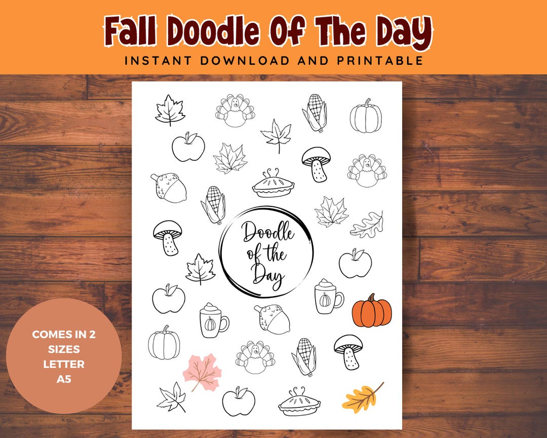 Fall Doodle of the Day | Printable Journal Page | Daily Doodle ...