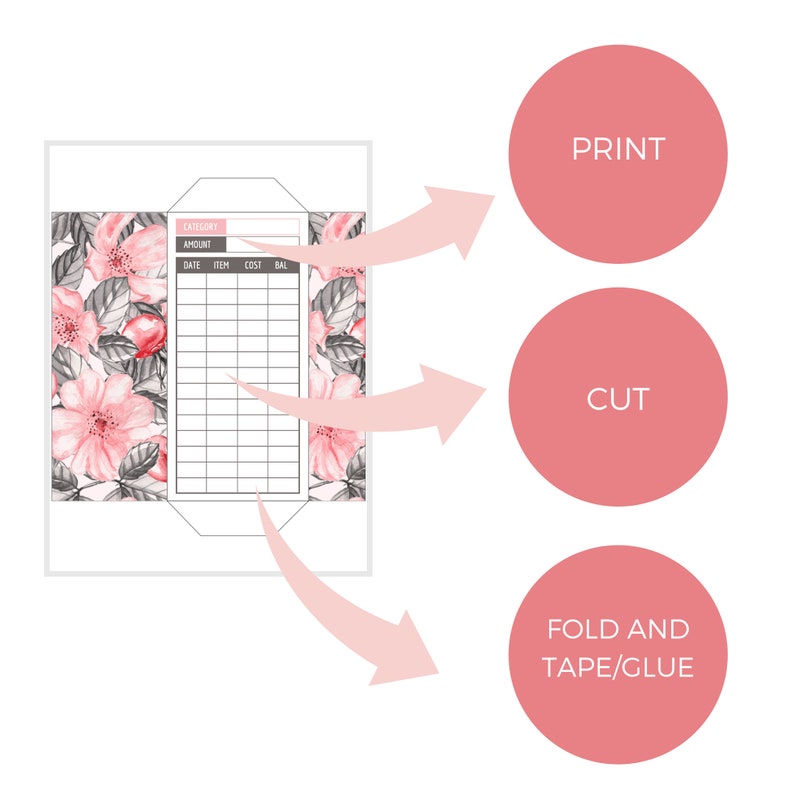 Cash Envelope Template With Expense Log Cash Envelope Insert Printable ...