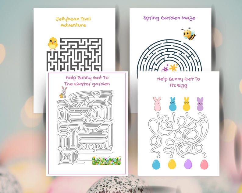 Easter Maze Printables for Kids, Maze Worksheet for Easter Activities ...