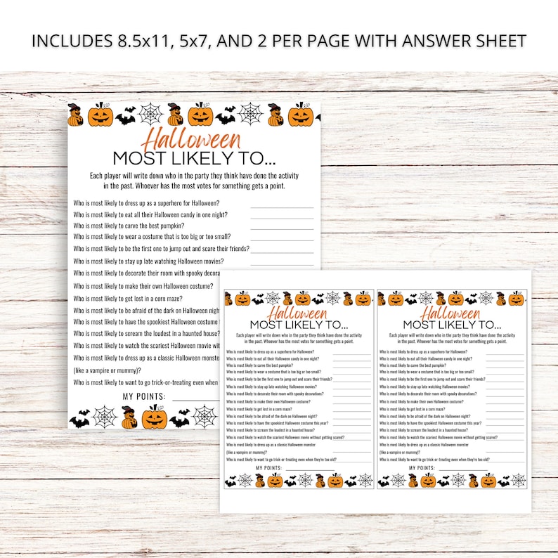 Most Likely to Game Halloween, Whos Most Likely To, Halloween Party ...