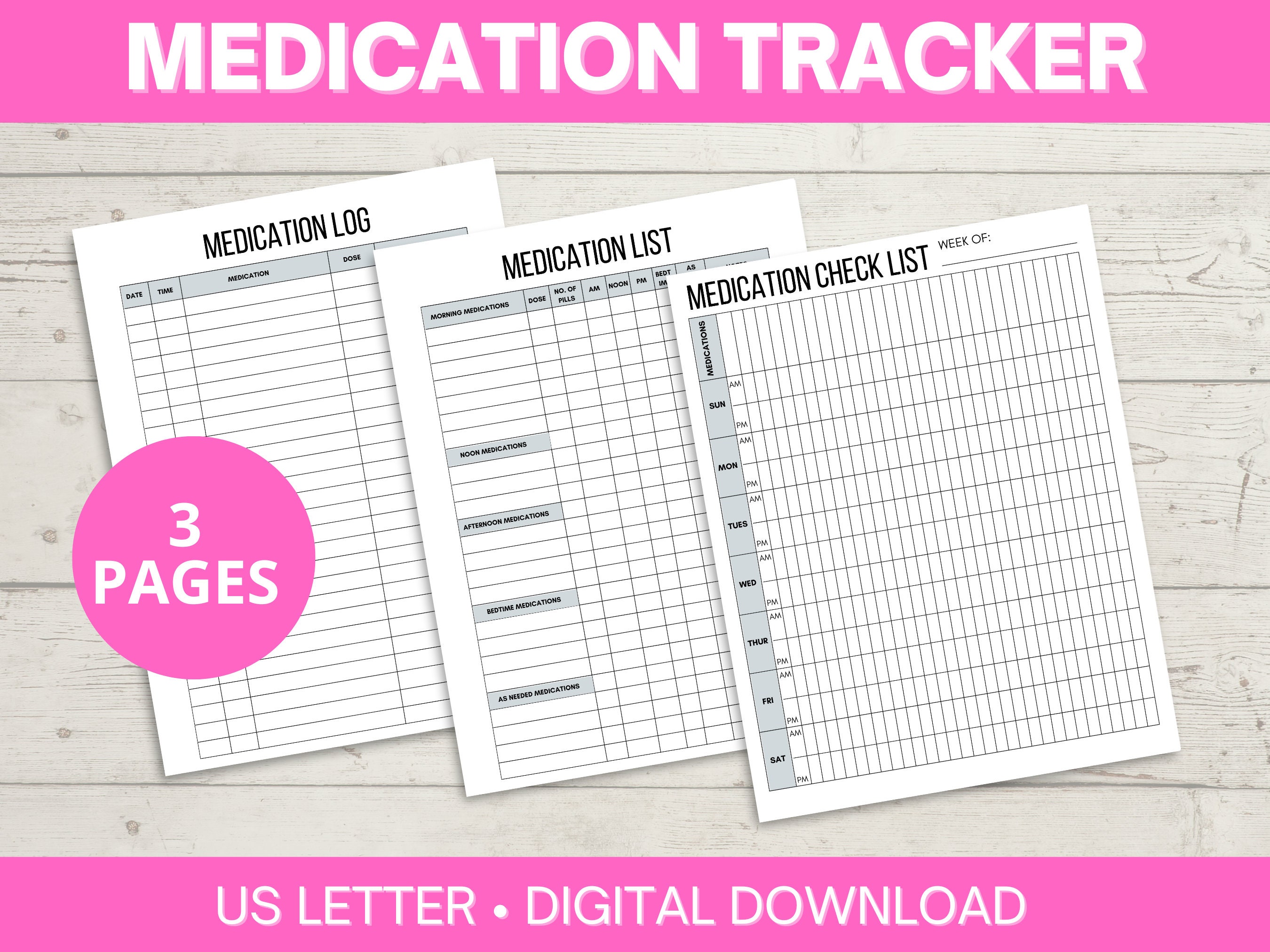 Medication Tracker, Editable Medication List, Medication Log ...