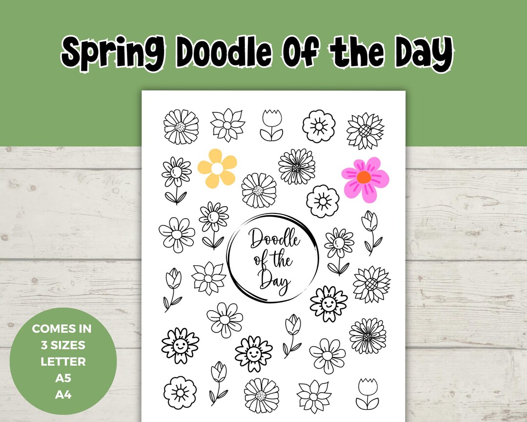 Spring Doodle of the Day | Printable Journal Page | Daily Doodle ...