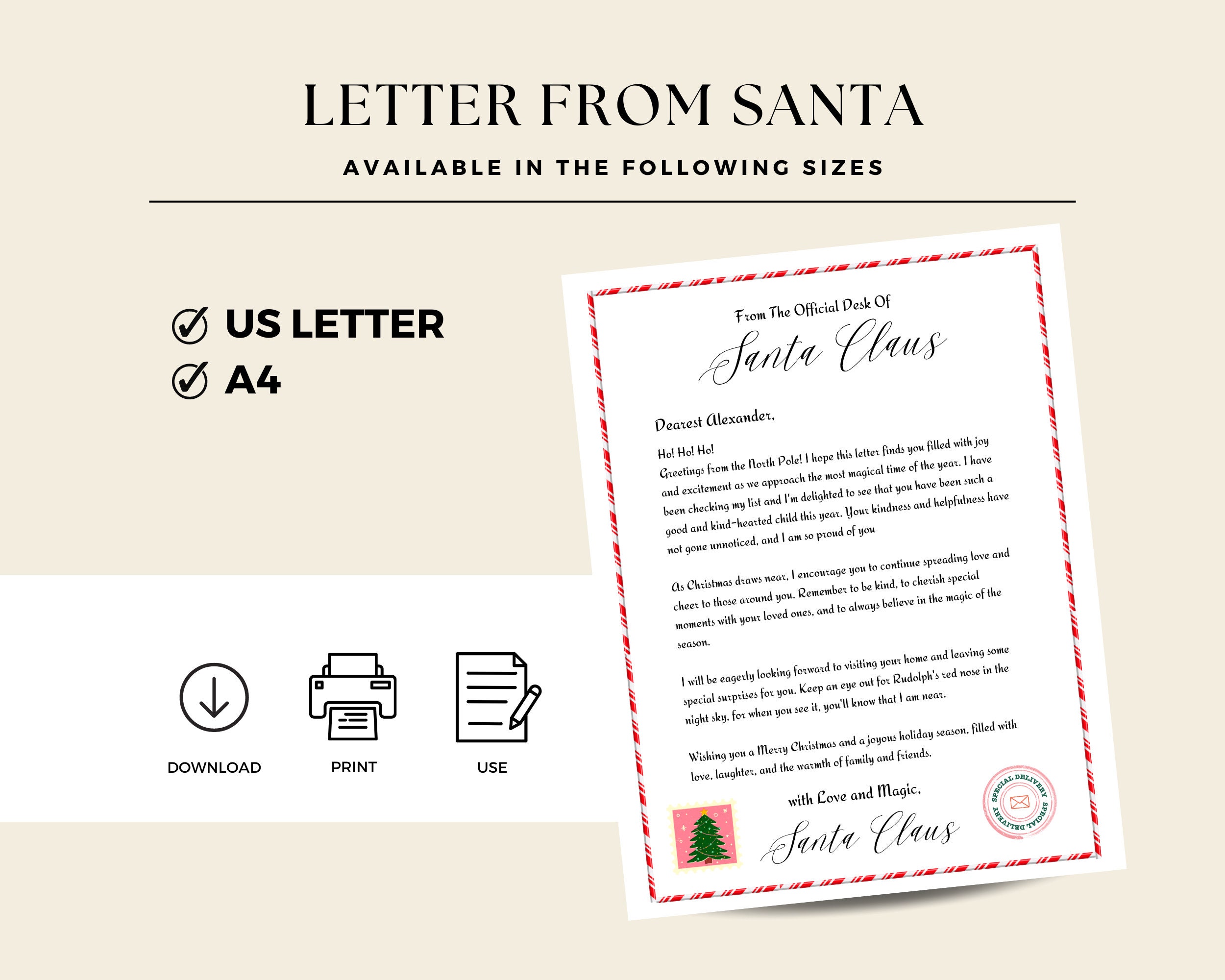 Editable Letter From Santa Printable Christmas Letter Santa - Etsy