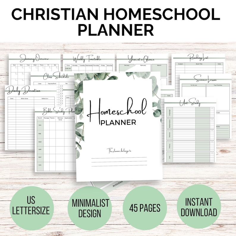Christian Homeschool Planner: Minimalist Mom Homeschool Resources (PDF ...