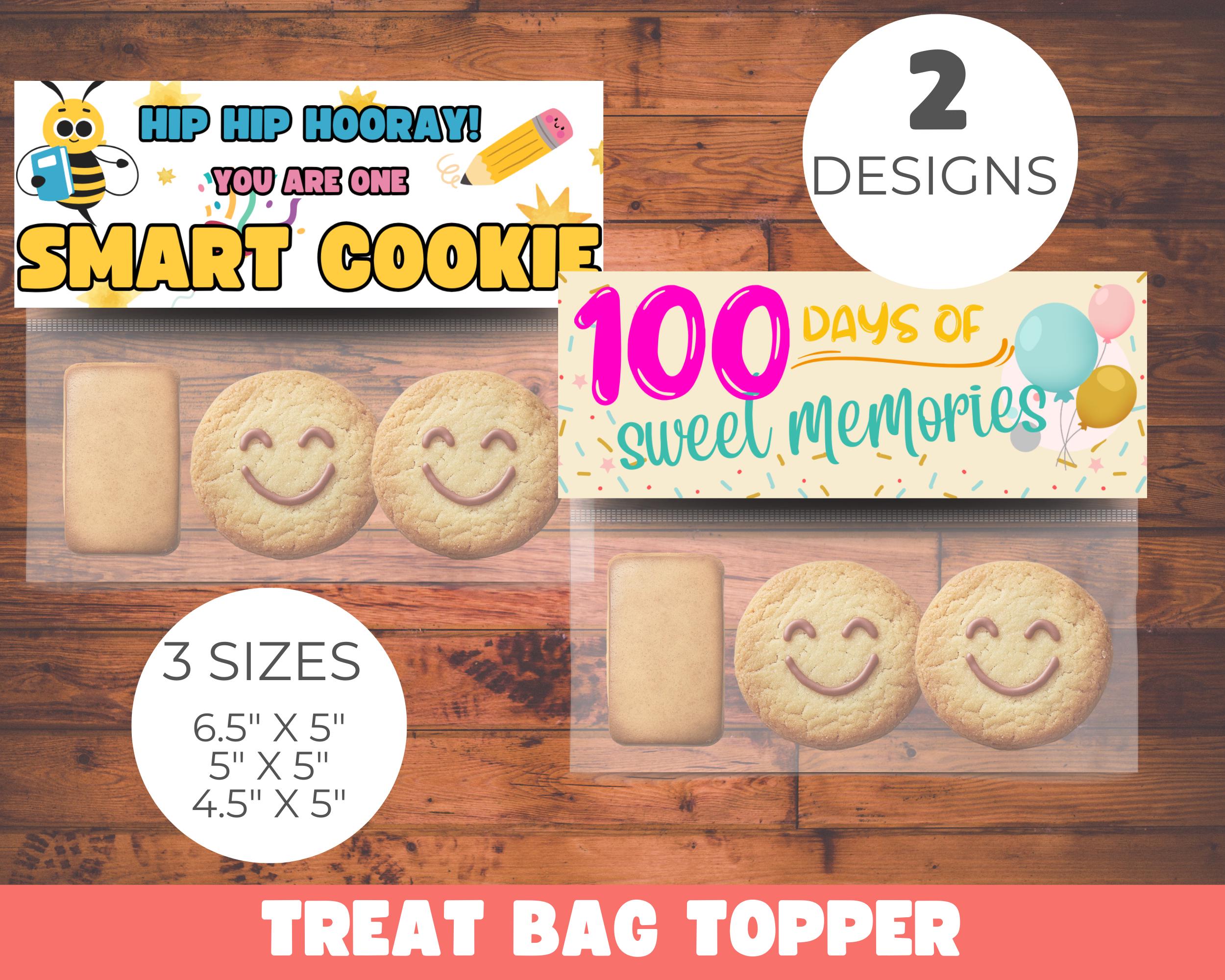 100th Day OF School Treat Bag Toppers, 100 Days of School Chip Bag ...