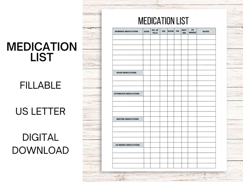 Medication Tracker, Editable Medication List, Medication Log ...