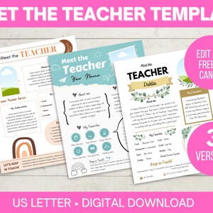 Editable Meet the Teacher Template Bundle: Back to School Printable ...