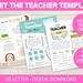 Editable Meet the Teacher Template Bundle: Back to School Printable ...