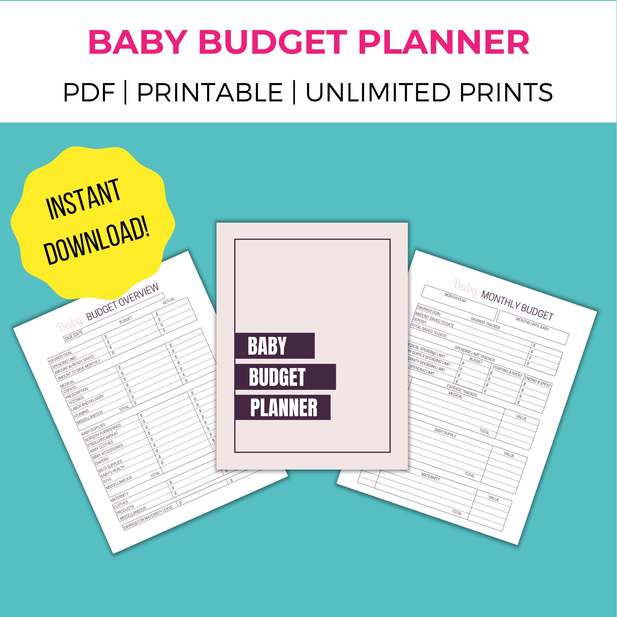 Baby Budget Planner, Baby Budget Printable, Baby Expense Planning Sheet ...