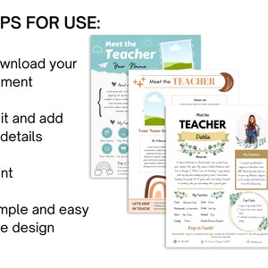 Editable Meet the Teacher Template Bundle: Back to School Printable ...