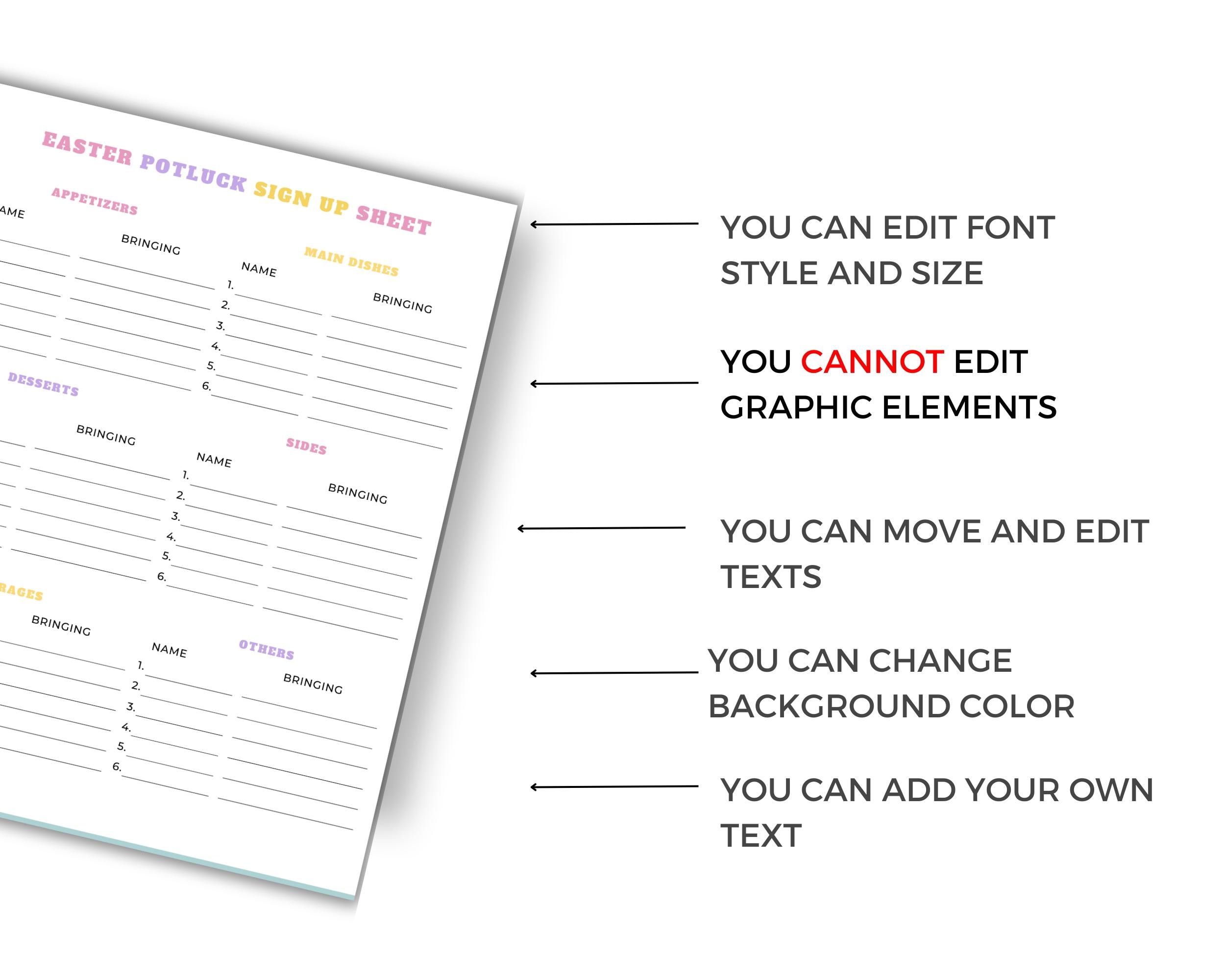 Editable Easter Potluck Invitation, Easter Sunday Church Flyer, Easter ...