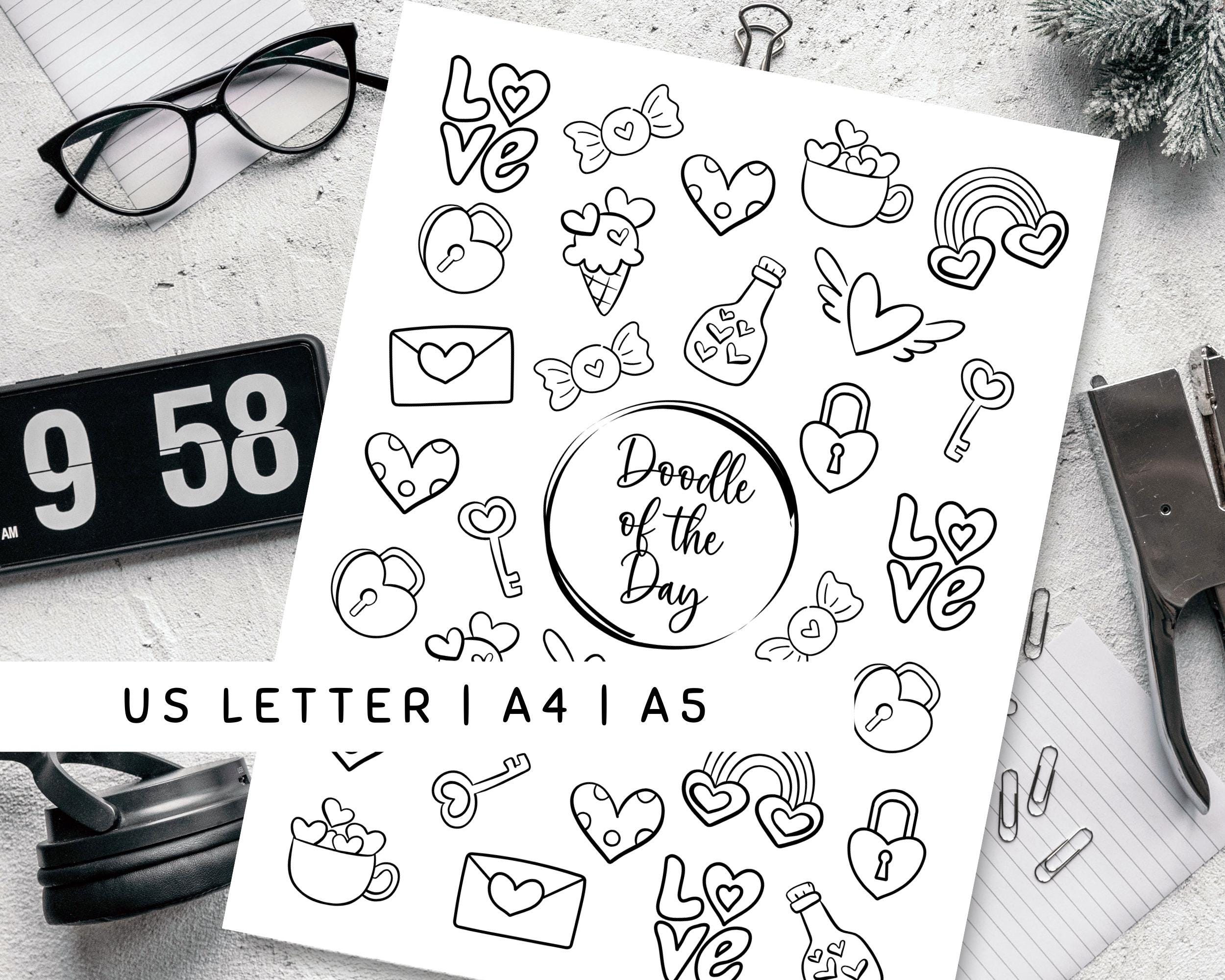 Valentine Doodle of the Day | Printable Journal Page | Daily Doodle ...
