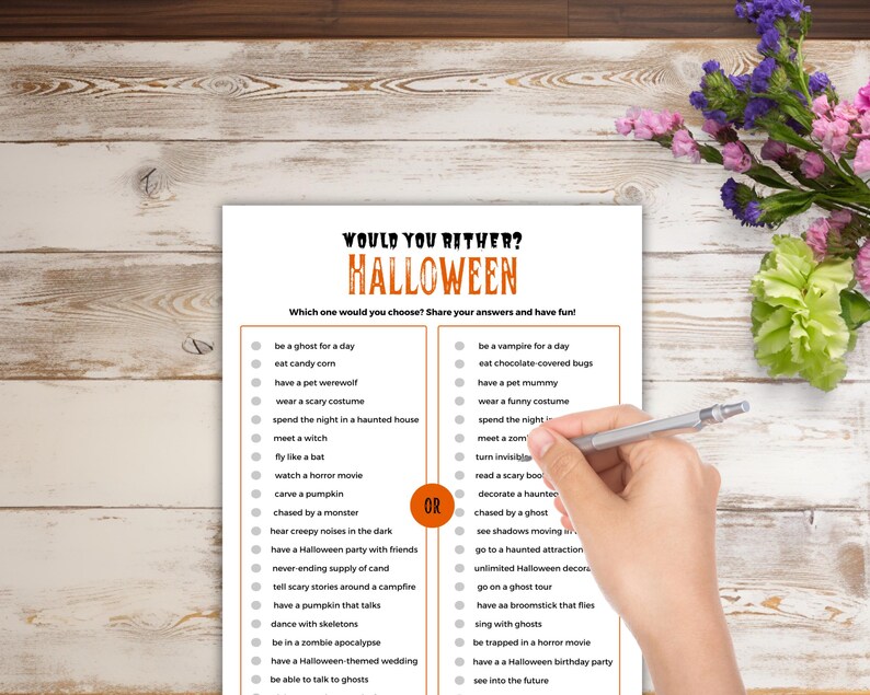 Halloween Would You Rather Halloween Game Night team Building Games ...