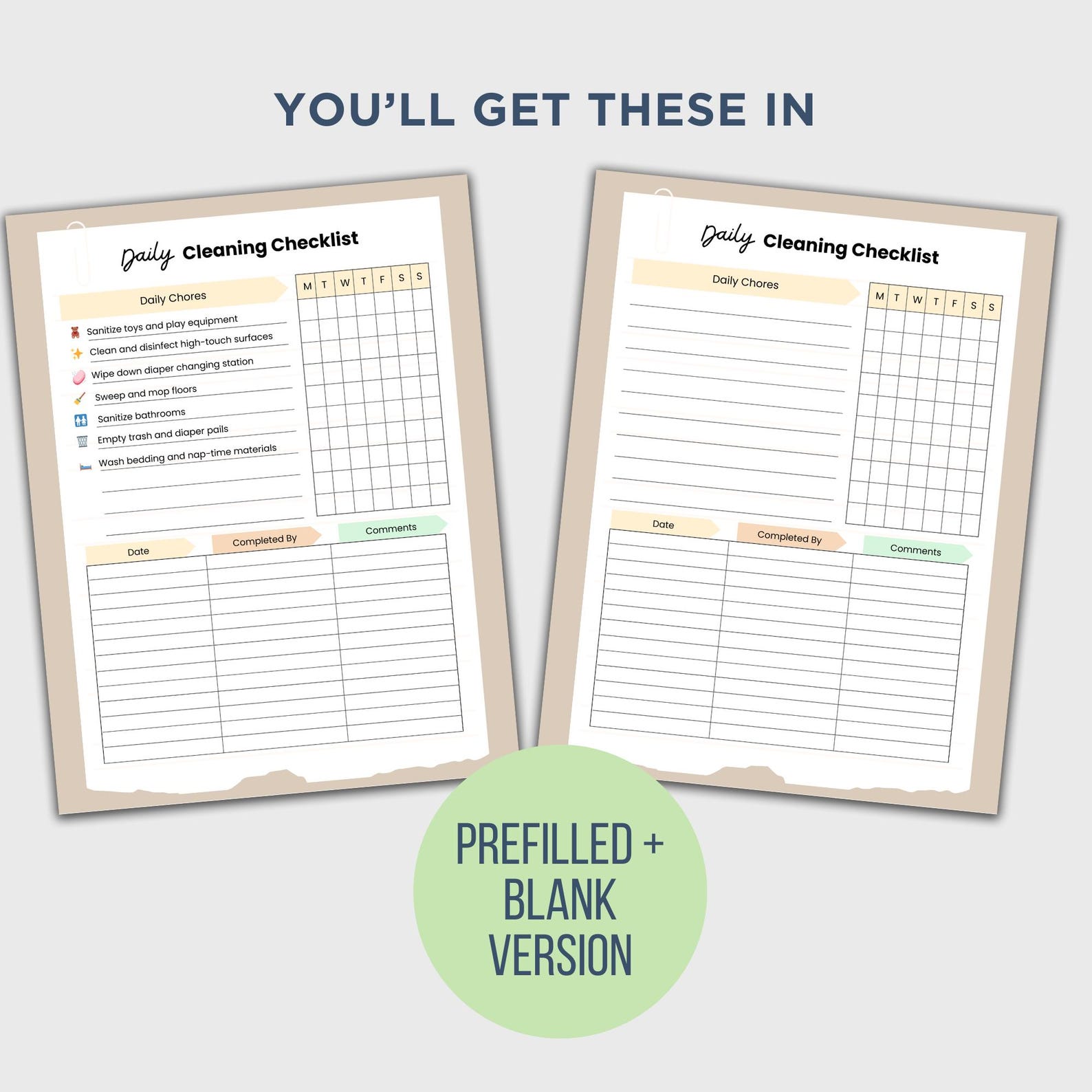 Editable Daycare Cleaning Checklist, Childcare Cleaning Schedule, Daily ...