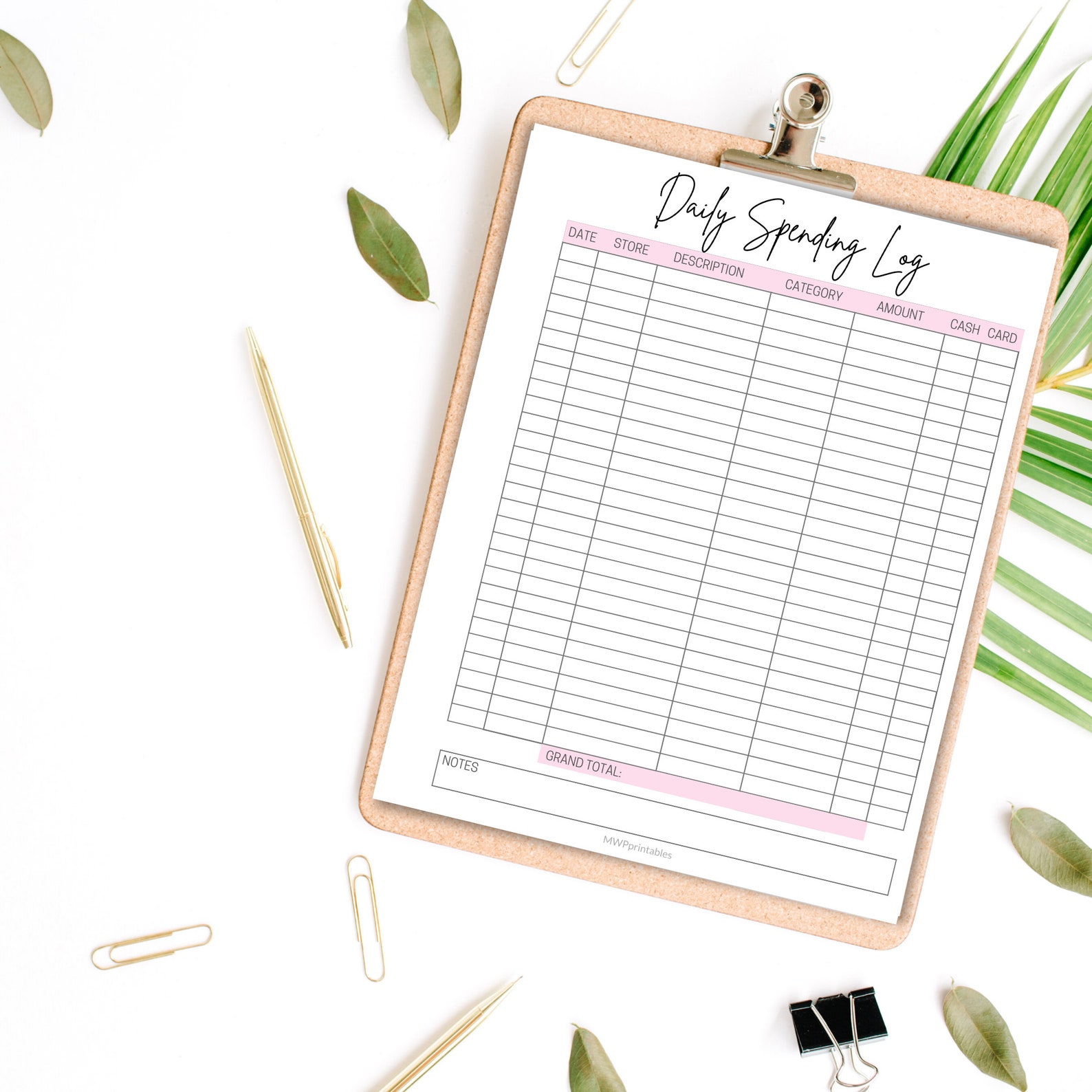 Personal Spending Log Printable Spending Sheet Daily - Etsy