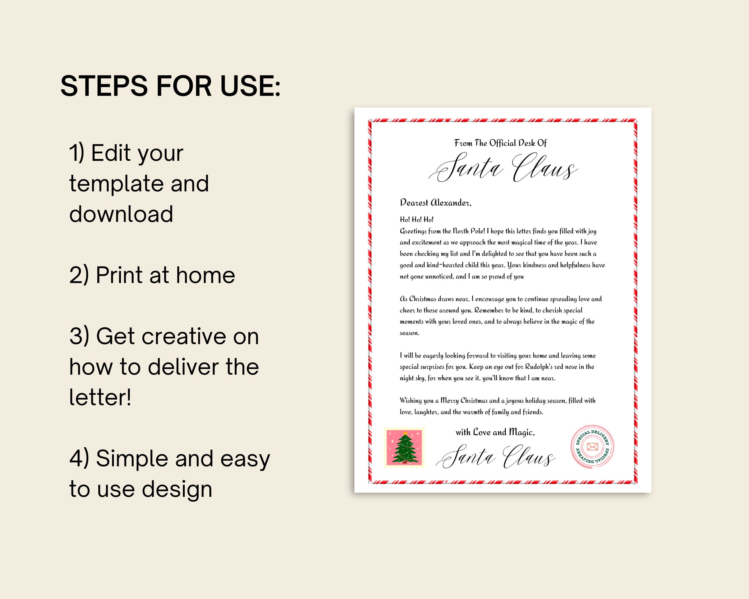 Editable Letter From Santa Printable Christmas Letter Santa - Etsy